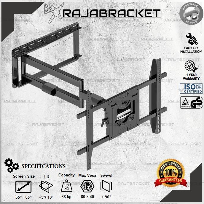 Jual Produk Bracket TV 40 43 50 55 60 65 70 75 inch, Long Arm Swivel ...