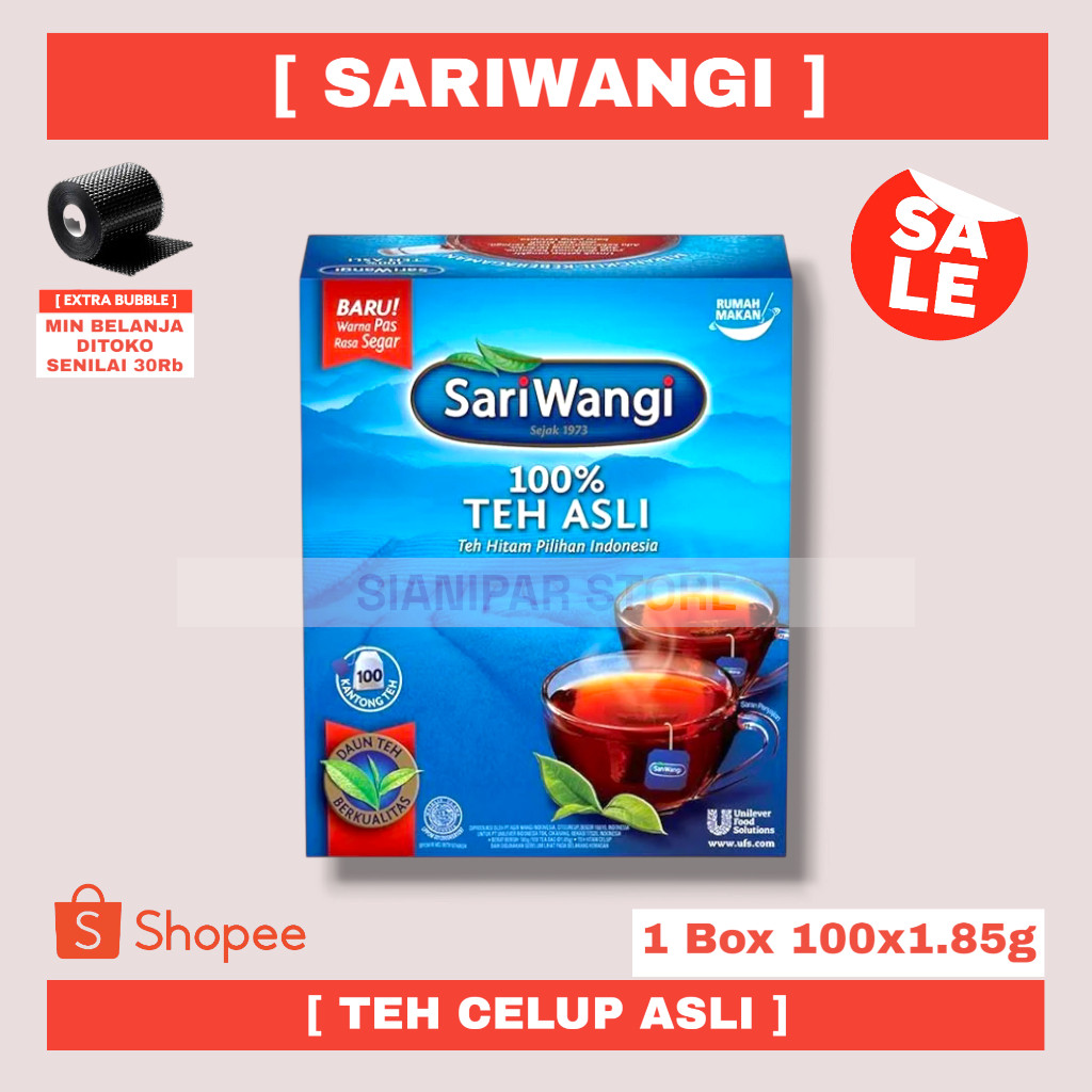 Jual SARIWANGI TEH CELUP ASLI BOX 100X1.85g | Shopee Indonesia