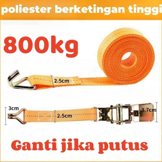 Jual [Good] Rachet tie down 6-10 Meter 800KG/Tali pengikat barang di ...