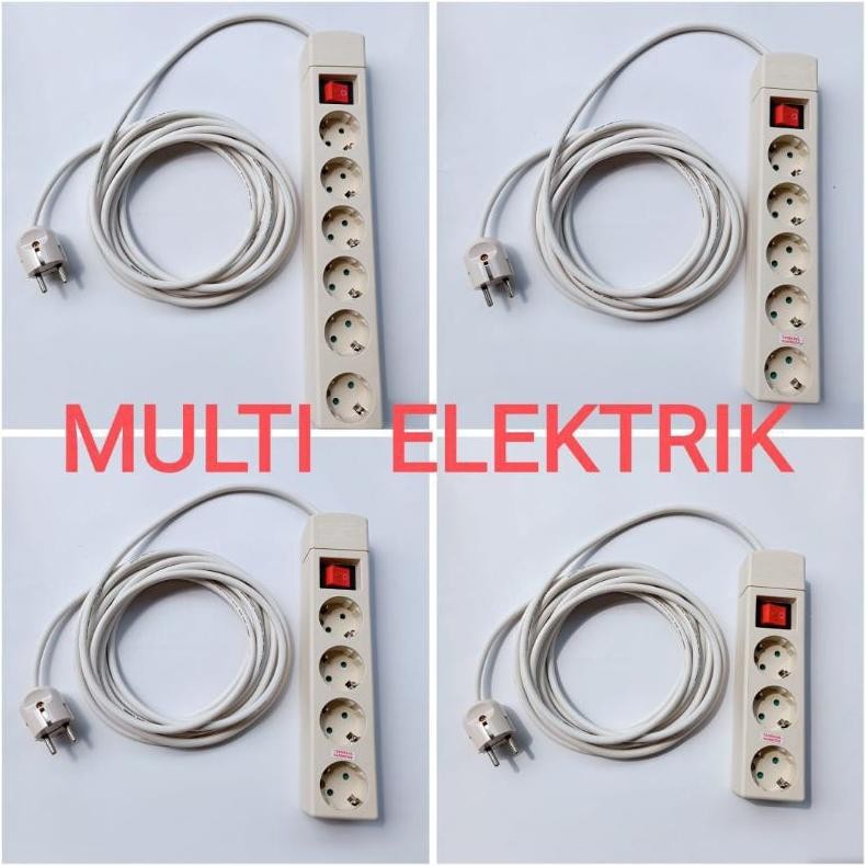 Jual Stop Kontak 3 4 5 6 Lubang Uticon Saklar On Off Kabel 2 3 5 7 10 M Meter | Shopee Indonesia