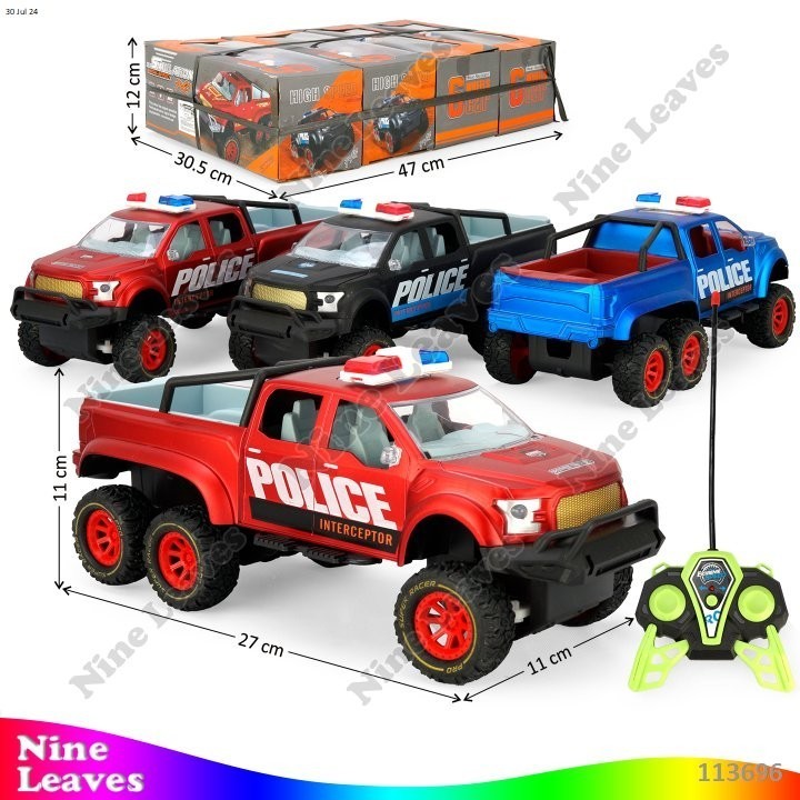 Jual Mainan RC Remote Control Mobil Jeep Pick Up Polisi 6 Roda 1:16 ...