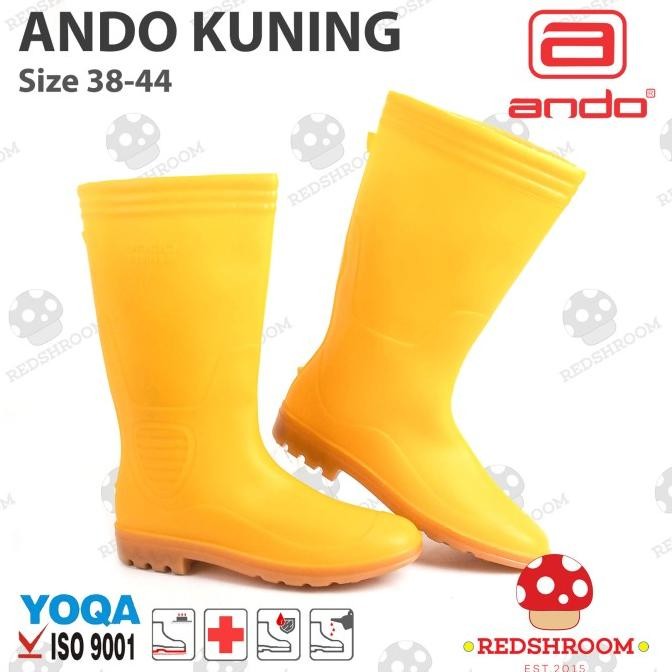 Jual Murah!! Sepatu Boot Tinggi Ando Kuning Kontruksi Proyek | Shopee ...