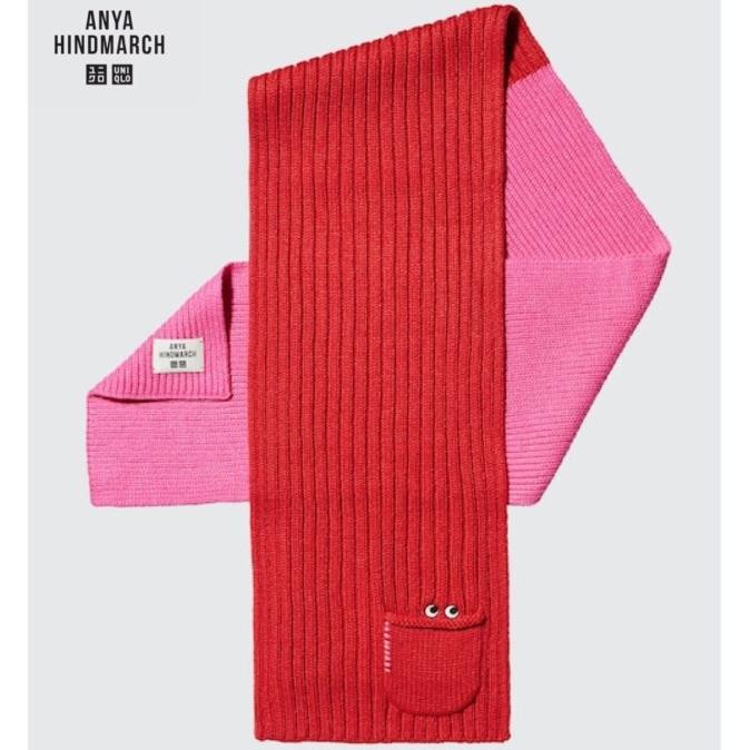 Jual UNIQLO Anya Hindmarch Heattech Knitted Stole Syal Rajut Winter ...
