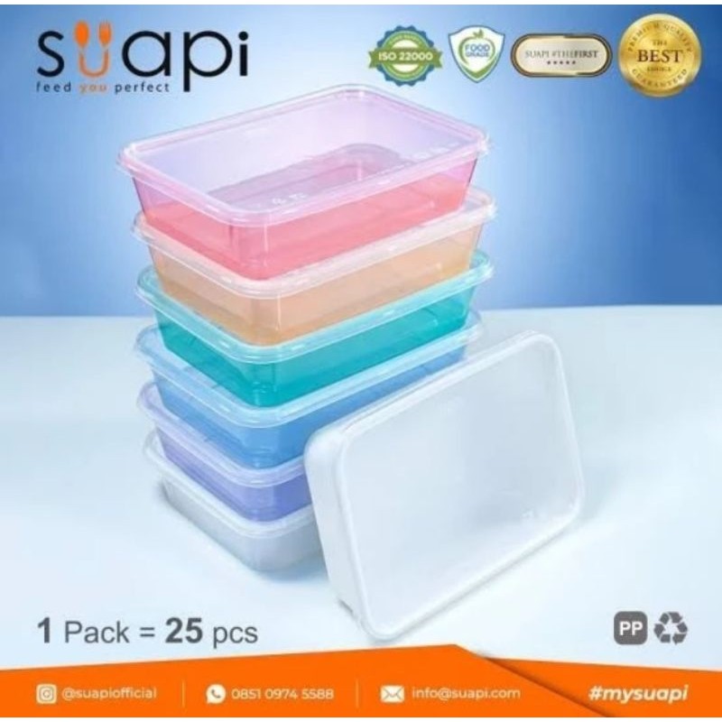 Jual THINWALL Rectangle warna SUAPI 750 ml + Tutup (isi 25 bh) | Shopee ...