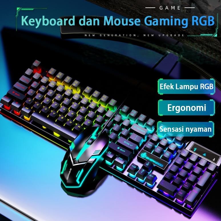 Jual Kombo Keyboard Dan Mouse Gaming Dengan Lampu Rgb Cahaya / Termasuk ...