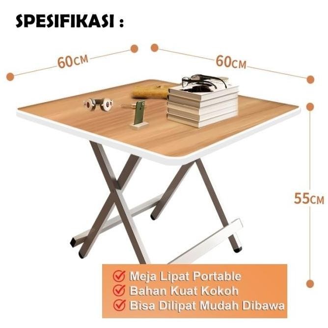 Jual Meja Lipat Segi Empat Portable Polos Bahan Multiplex Kayu Lapis ...