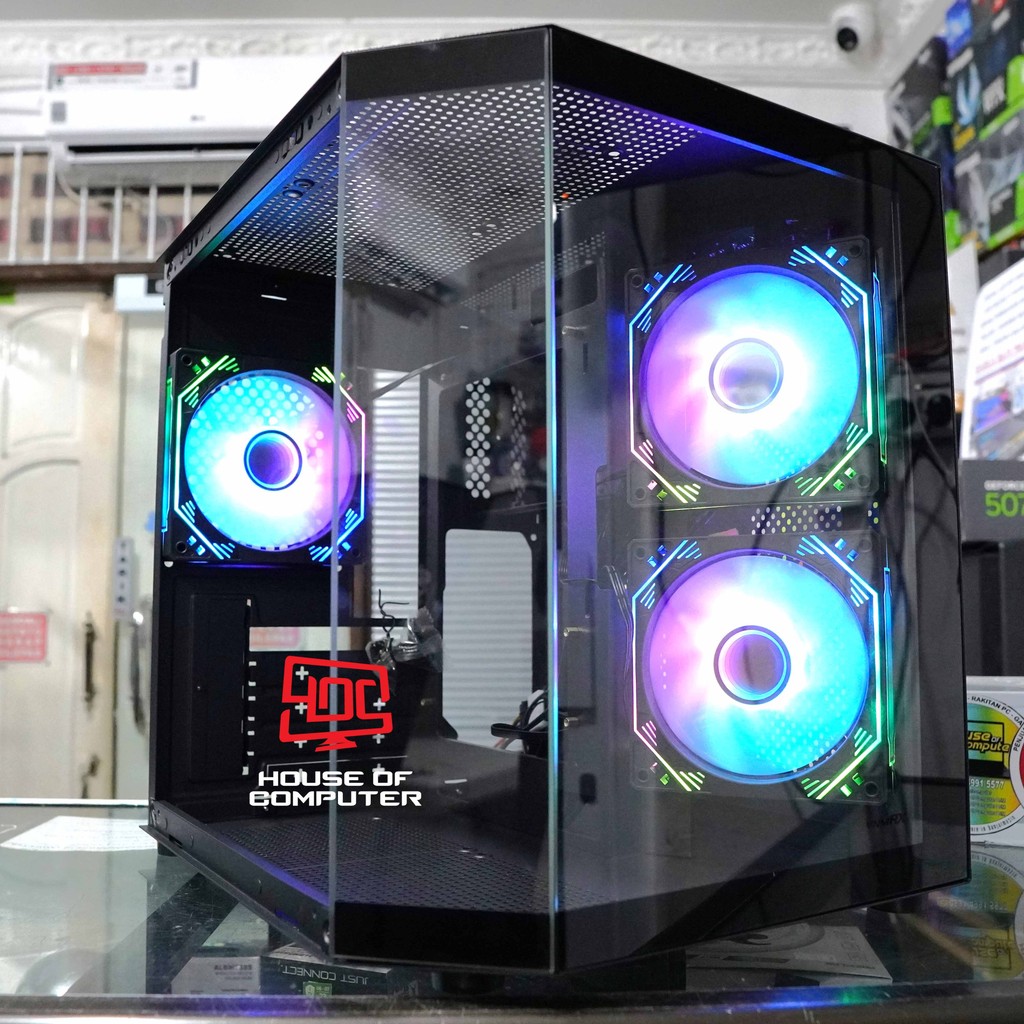 Jual CASE PC VENOM RX ATOM 3D M-ATX TEMPERED GLASS FREE 3 FAN ARGB ...