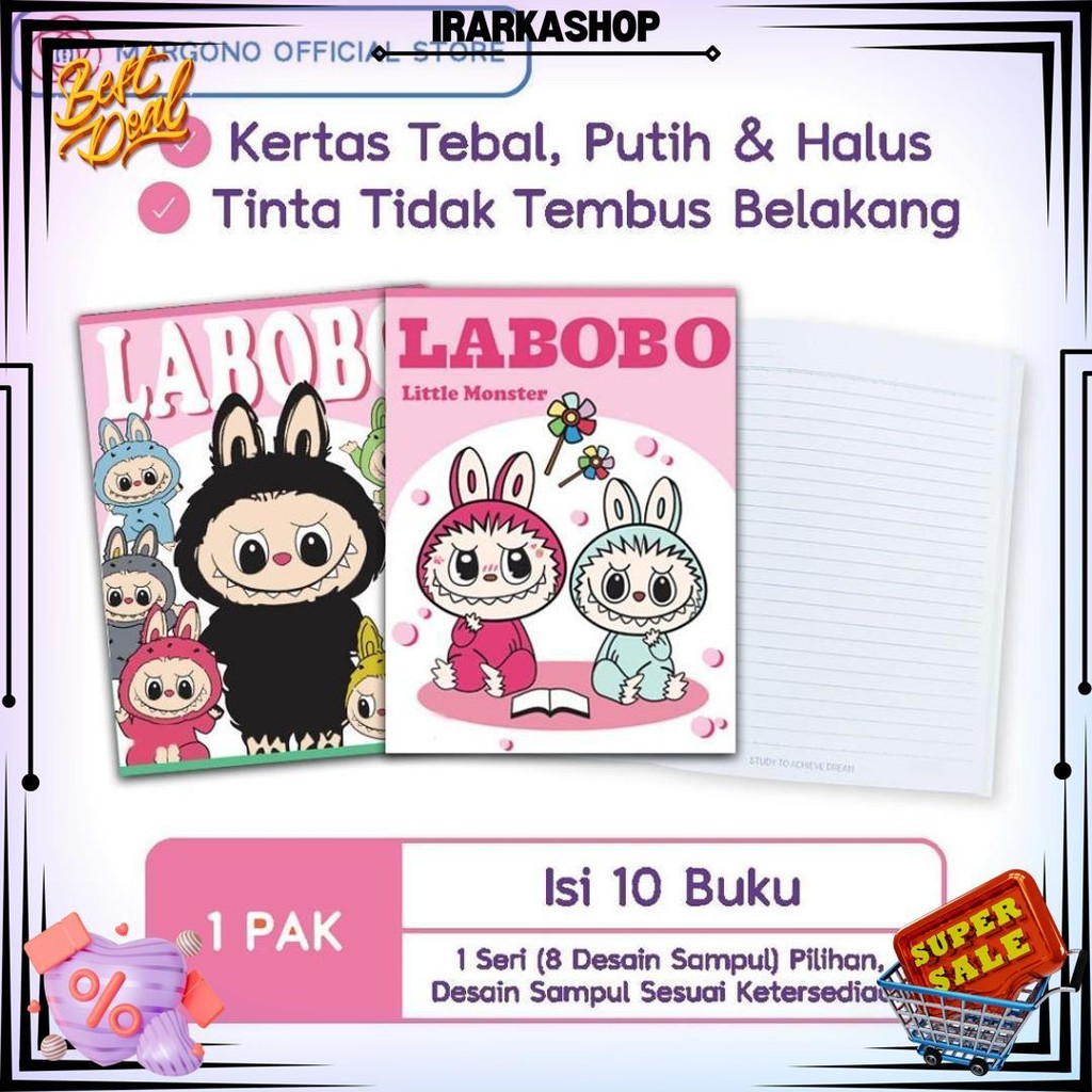Jual Buku Tulis Cute Labobo La Bubu 38 Lembar - 10 Buku D Termurah ...