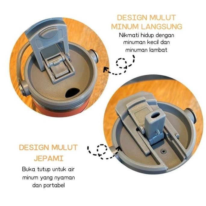 Jual Terlaris Tumbler Minum Handle 2In1 Bliss Botol Minum Stainless ...