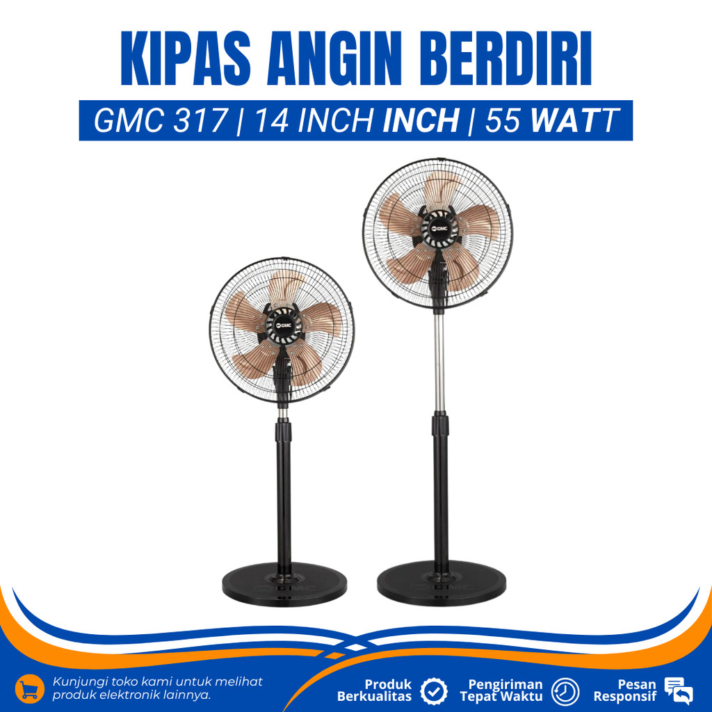 Jual KIPAS ANGIN BERDIRI 14 INCH GMC 317 STAND FAN 14 INCH KIPAS ANGIN LANTAI BALING BESI KIPAS ...