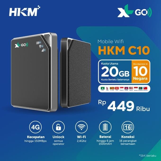 Jual MIFI ROUTER HKM C10 Speed 4G LTE FREE TELKOMSEL - XL GO IZI ...