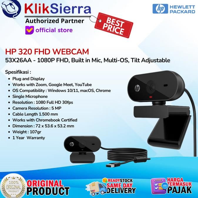 Jual Hp 320 Fhd Webcam 1080P Full Hd - For Microsoft Teams Zoom Google ...