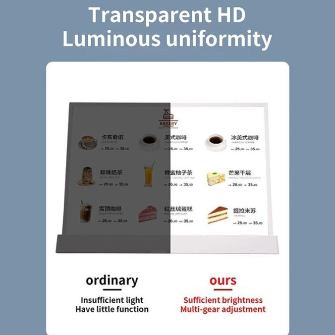 Jual new !!! Stand Menu Led Lampu Menu Board Akrilik Display Led Menu ...