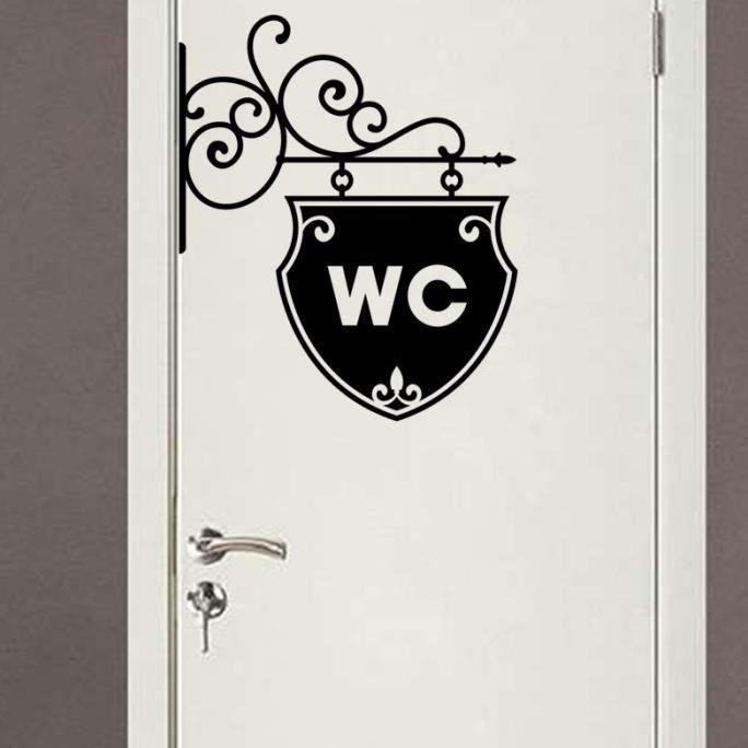 Jual SALE! WALL STIKER WC SIGN PINTU KAMAR MANDI TOILET CUTTING STICKER ...