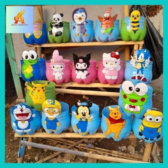 Jual Ass** Pot Bunga Karakter Kartun Dari Galon Li Mineral 15 Liter ...