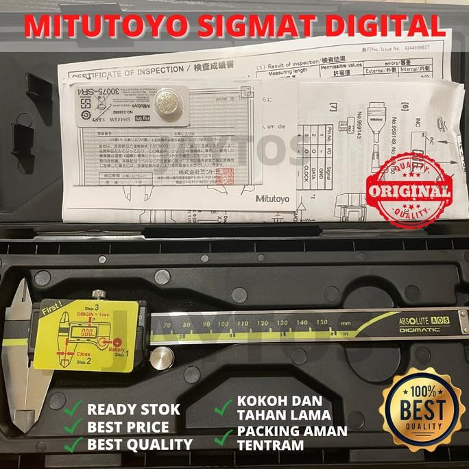 Jual MITUTOYO SIGMAT DIGITAL / JANGKA SORONG DIGITAL 6" 150 MM JAPAN | Shopee Indonesia