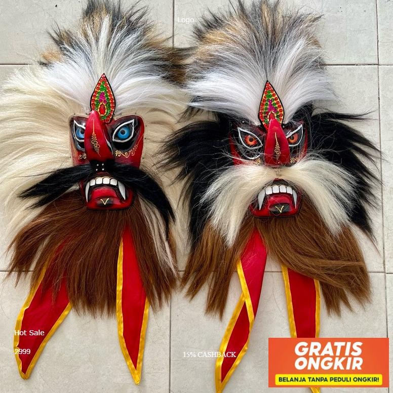 Jual Ganongan Kayu Mata Kaca/ Topeng Ganong Ponorogo/ Bujang Ganong New ...