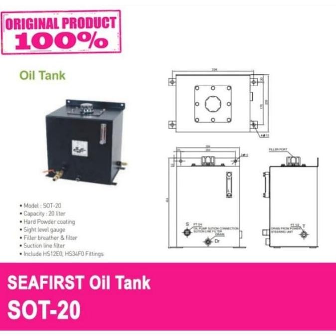 Jual OIL TANK SEAFIRST SOT-20/ TANGKI OLI SETIR HIDROLIK ORIGINAL DAN ...