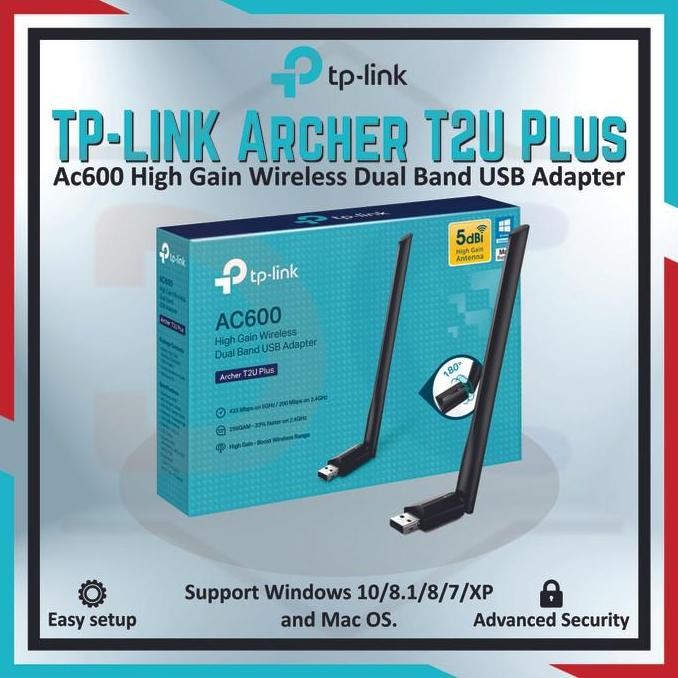 Jual Tp-Link Archer T2U Plus Ac600 Wireless Dual Band Usb Adapter ...