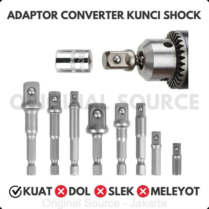 Jual Adaptor Konverter Sambungan Kunci Sok Bor | Extension Adapter Bit ...