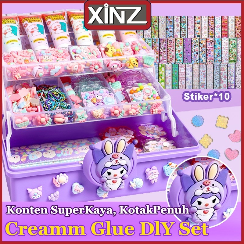 Jual XiNZ Cream DIY Keychain Set Kotak Stiker Cream Kartun Mainan ...