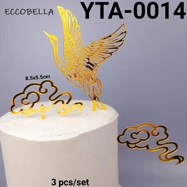 Jual Ready stock] YTA-0014 Cake topper akrilik kue burung merak wedding ...