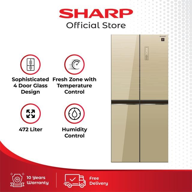 Jual NEW PRODUCT SHARP REFRIGERATOR - KULKAS 4 PINTU 472 L QUEEN COMPACT SERIES - SJ-IF51PG-CG ...