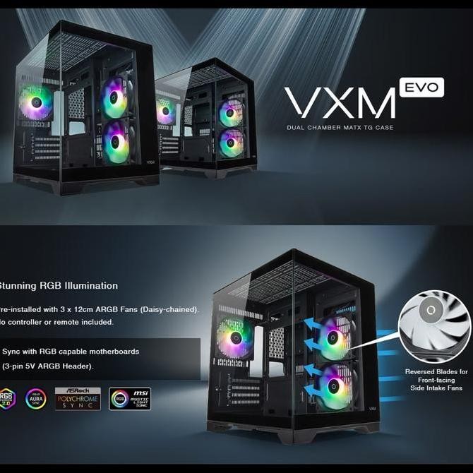 Jual Tecware Vxm V2 Pro - Dual Chamber Gaming M-Atx Case Pc Murah ...