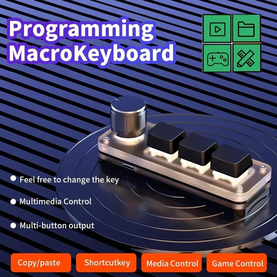Jual Macropad Macro Mechanical Keyboard Rgb Mini Gaming Custom Programming Knob Keypads Red ...