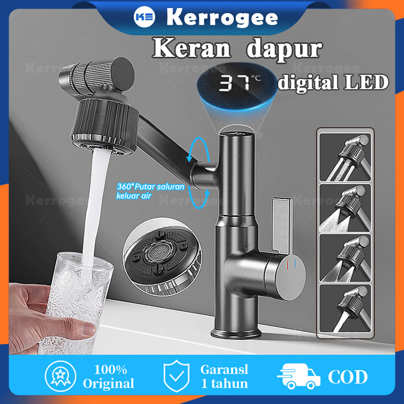 Jual Garansi 3 tahunSmart LED Keran Air SUS304 Keran Wastafel Kamar ...