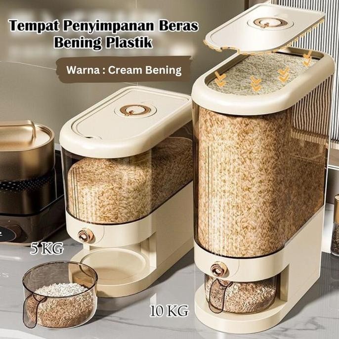Jual Tersedia Alby Home Dispenser Beras Plastik Estetik Tempat Beras ...