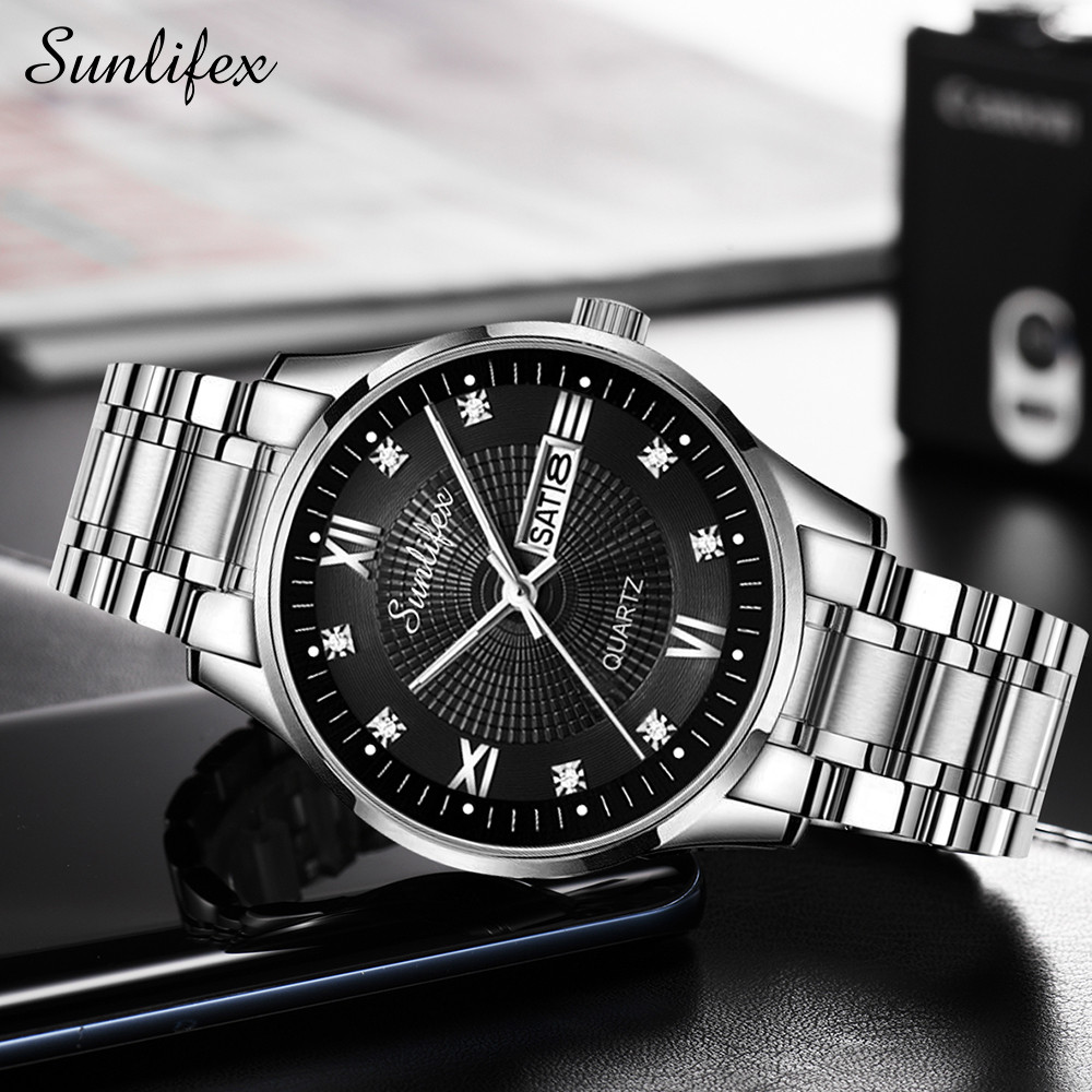 Jual Sunlifex 9011 Jam Tangan Pria Original Anti Air Roman Diamond ...