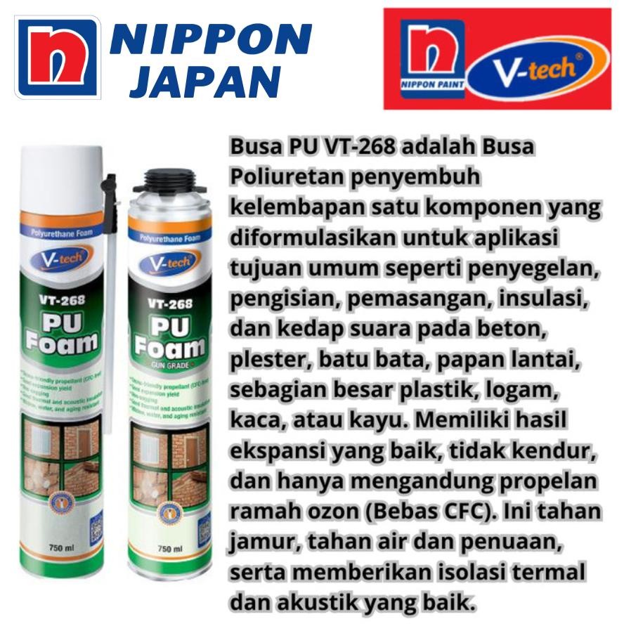 Jual HJK POLYURETHANE SEALANT FOAM VTECH PU FOAM SPRAY NIPPON BUKAN ...