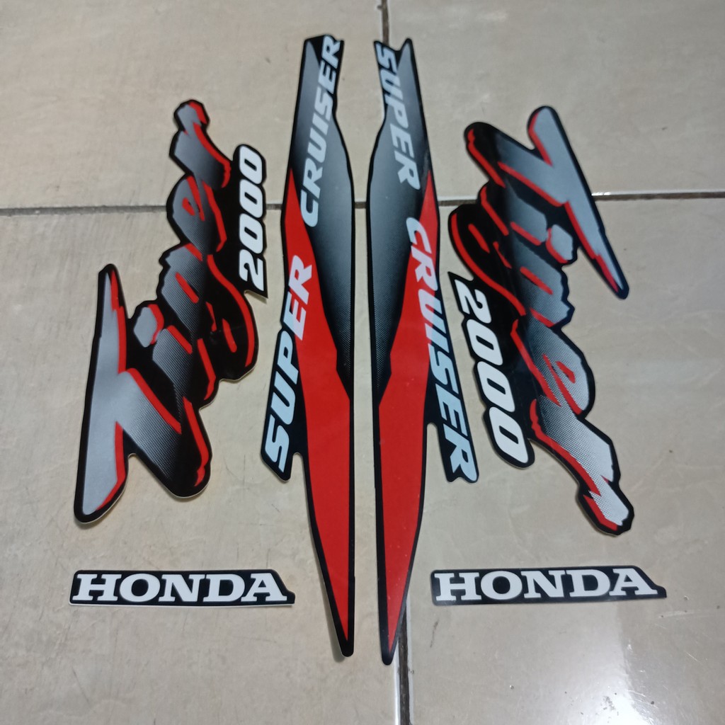 Jual stiker striping honda tiger lama 2000 hitam merah lis body standar ...