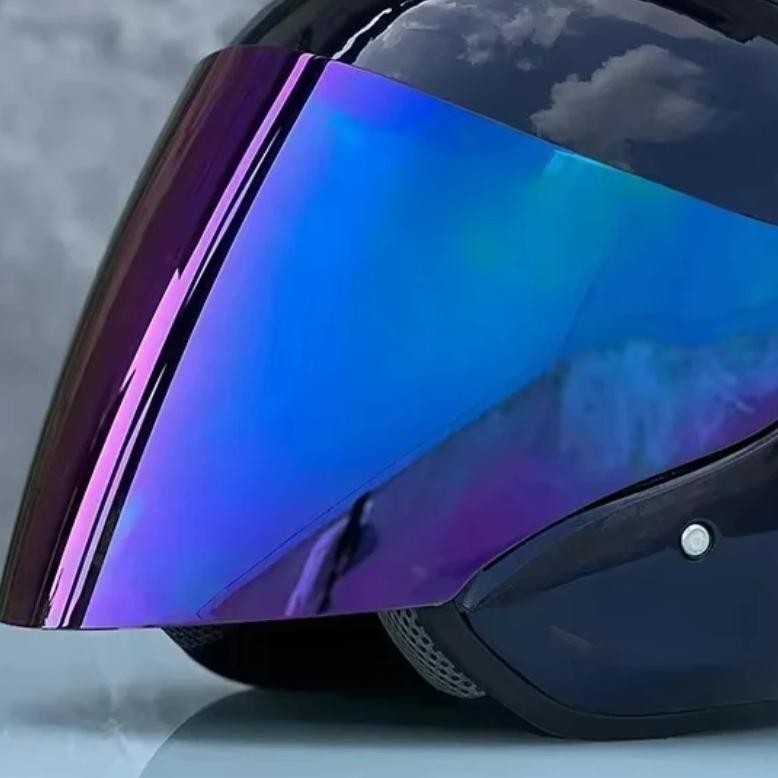 Jual Ram4 Bright Dark Blue Half Helmet Men And Women Motorcycle Off ...