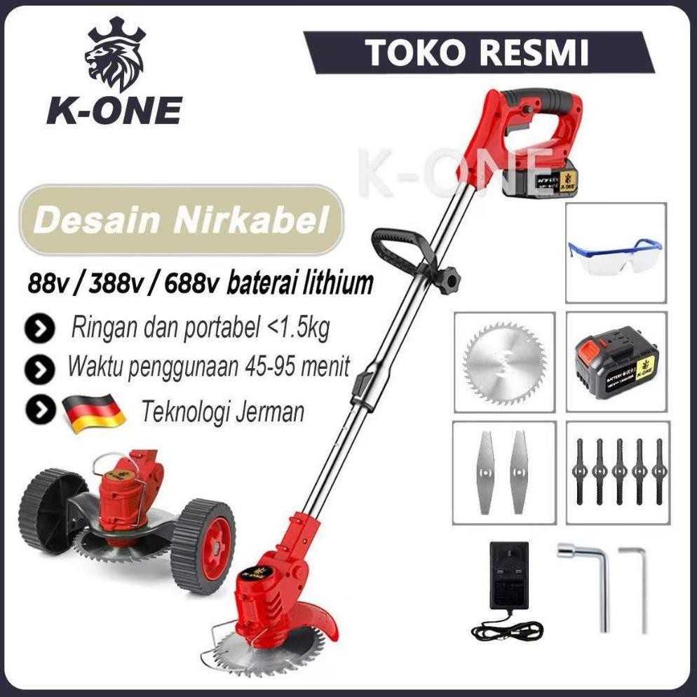 Jual K-ONE 688V/388V/88V MESIN POTONG RUMPUT BATERAI DG RODA MESIN ...