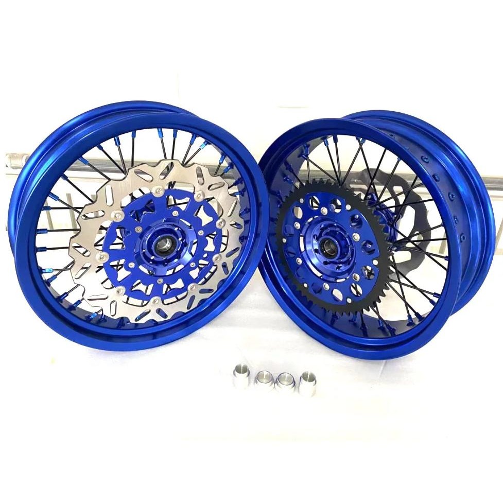 Jual Motorcycle Wheels 17X3.5 Front 17X5.0 Rear Super Motard Rims For ...