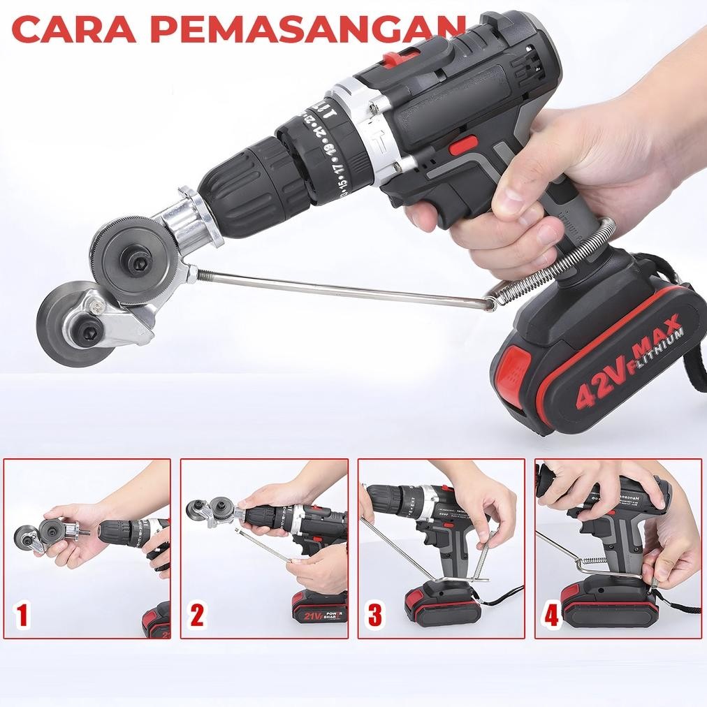 Jual Adaptor Bor Pemotong Seng - Alat Adapter Drill Plate Cutter Alat ...