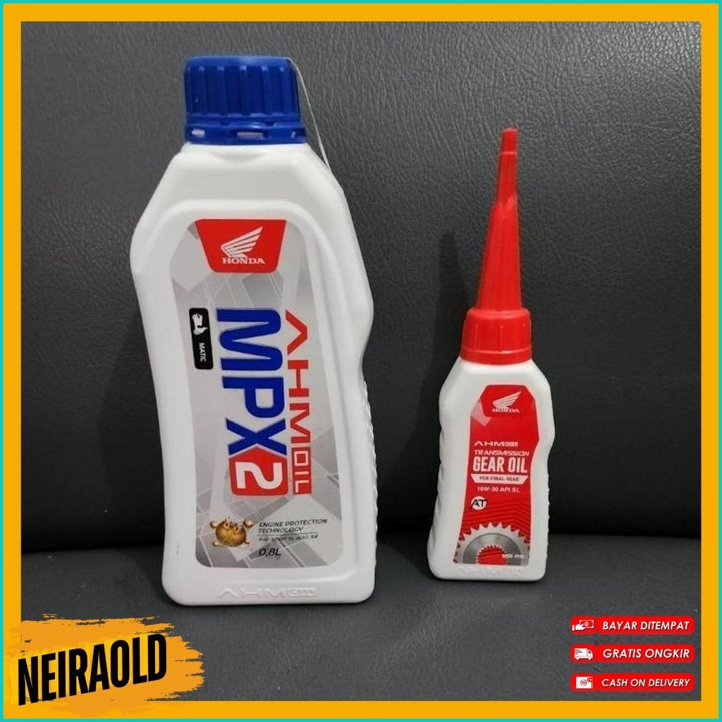 Jual Paket Oli Mpx2 800Ml + Oil Gardan Ahm Gear Oli Mesin Motor Matic ...
