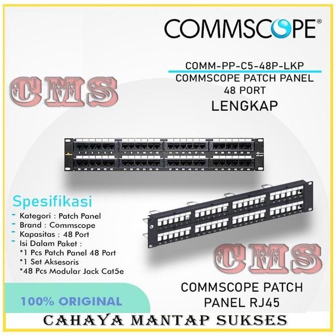 Jual Patch Panel 48 Port Lengkap Modular Jack Cat 6 Amp Commscope Batam ...