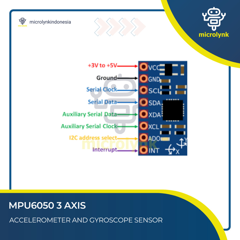 Jual MPU6050 MPU-6050 3 AXIS GYROSCOPE ACCELEROMETER SENSOR WITH I2C | Shopee Indonesia