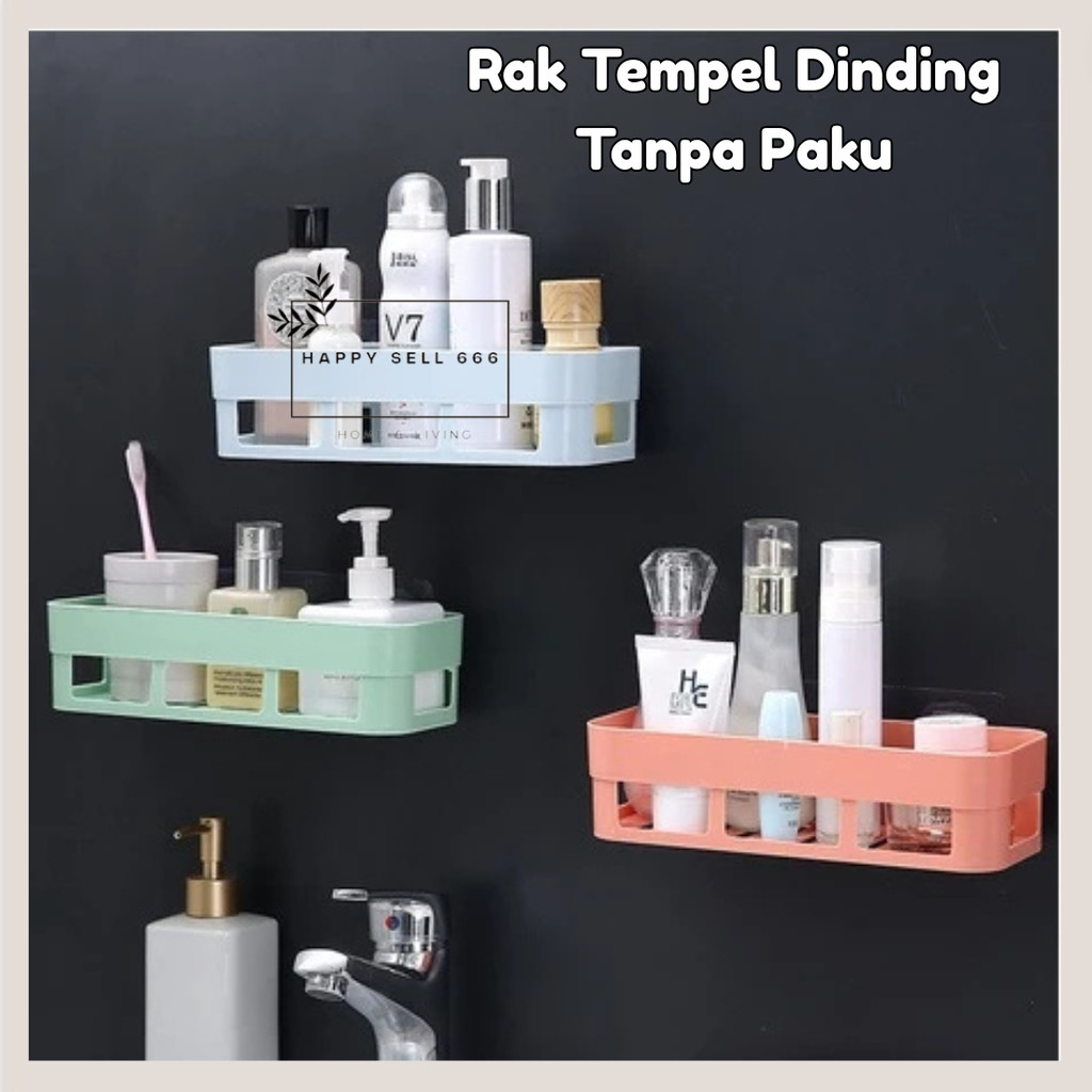 Jual HPSELL Rak Tempel Dinding Tanpa Paku Rak Kamar Mandi Persegi ...
