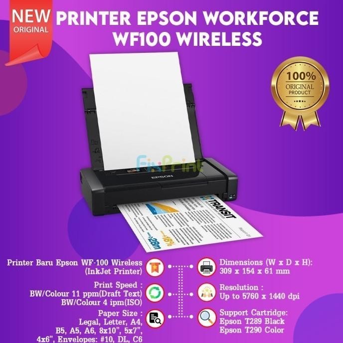 Jual Murah Printer Epson Portable Wf-100 Wf100 L3250 L4260 Print Scan ...