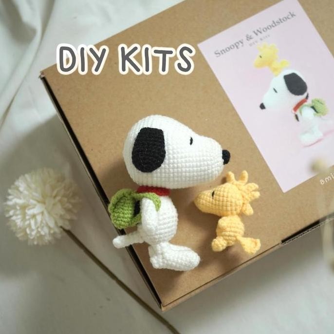 Jual Diy Kits Amigurumi Snoopy & Woodstock Crochet Doll Boneka Rajut ...