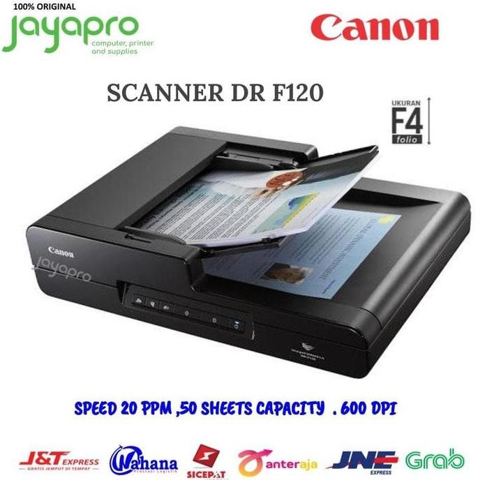 Jual Scanner Canon Image Formula Dr-F120 Adf +Fb F4 20Ppm New Stok ...