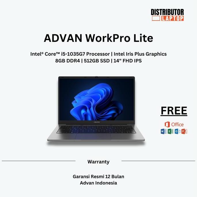 Jual Advan Laptop WorkPro Lite i5-1035G7 RAM 8GB 512GB SSD 14" FHD Work ...