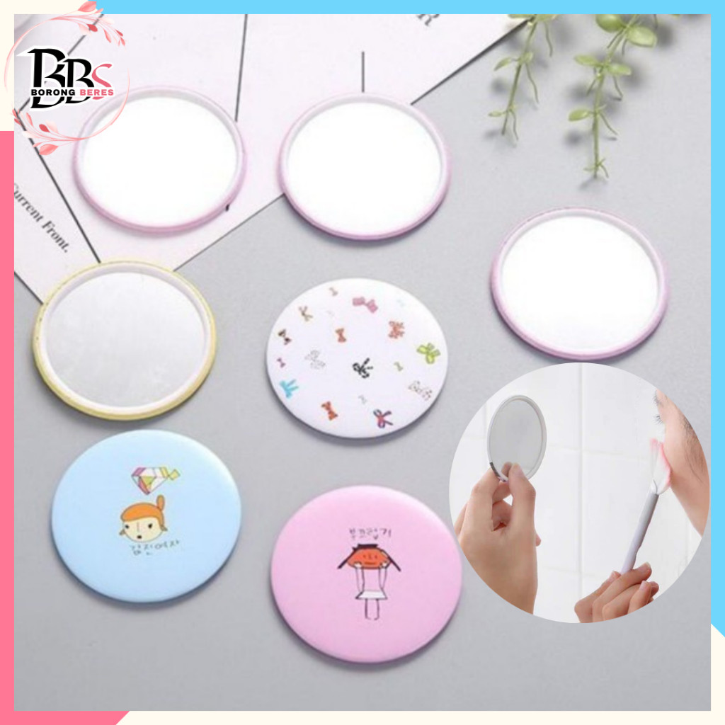 Jual BORES Cermin Bulat Karakter Kaca Cermin Make Up Mini Kaca ...