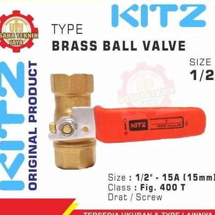 Jual Promo Ball Valve 1/2" Inch Kitz Brass / Kuningan Fig. 400T - 15A ...