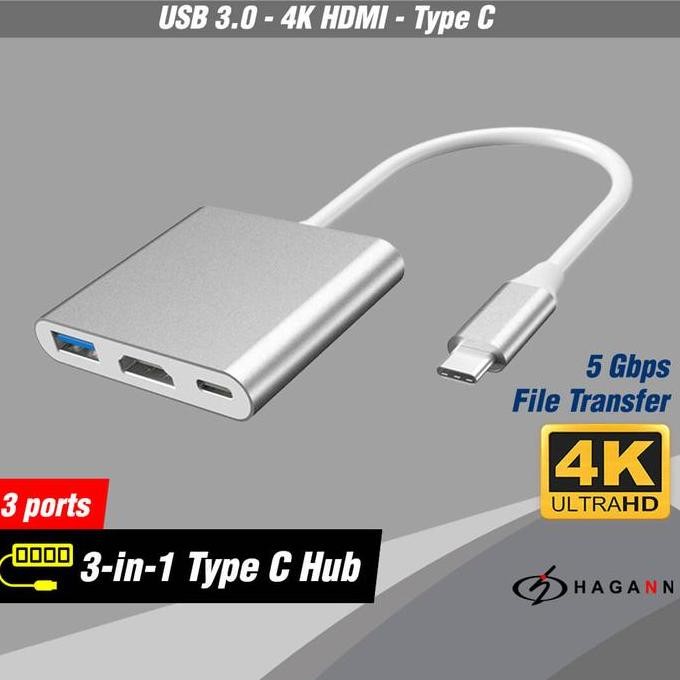 Jual Berkualitas USB Type C to HDMI USB PD Hub Full HD 4K Converter ...