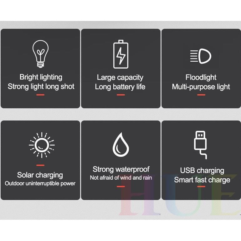 Jual At43 Hue Senter Led Super Terang Lampu Senter Tenaga Surya ...